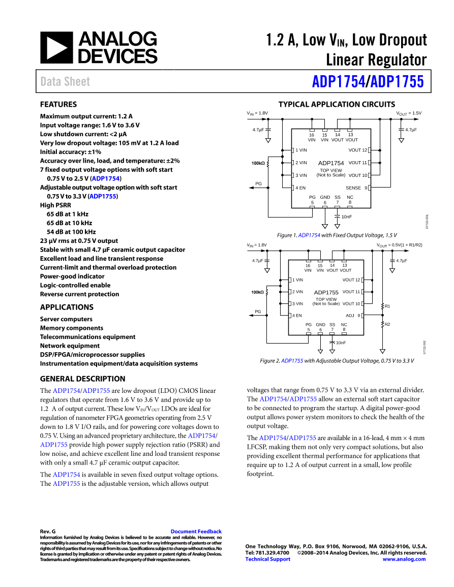 ADP1754ACPZ-1.5-R7_（ADI(亚德诺)/LINEAR(凌特)）ADP1754ACPZ-1.5-R7中文资料_价格_PDF手册-立创电子商城