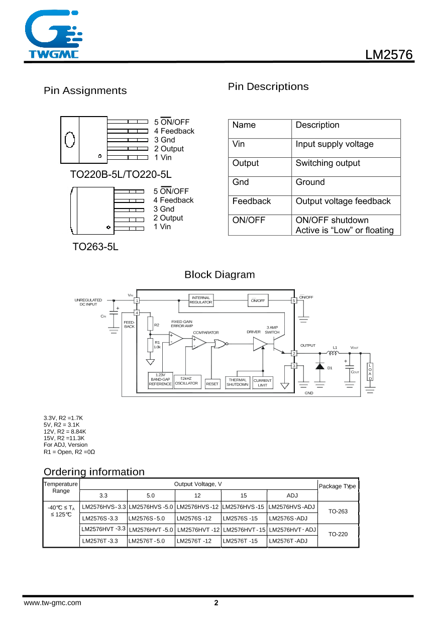 LM2576S-12_（TWGMC(台湾迪嘉)）LM2576S-12中文资料_价格_PDF手册-立创电子商城
