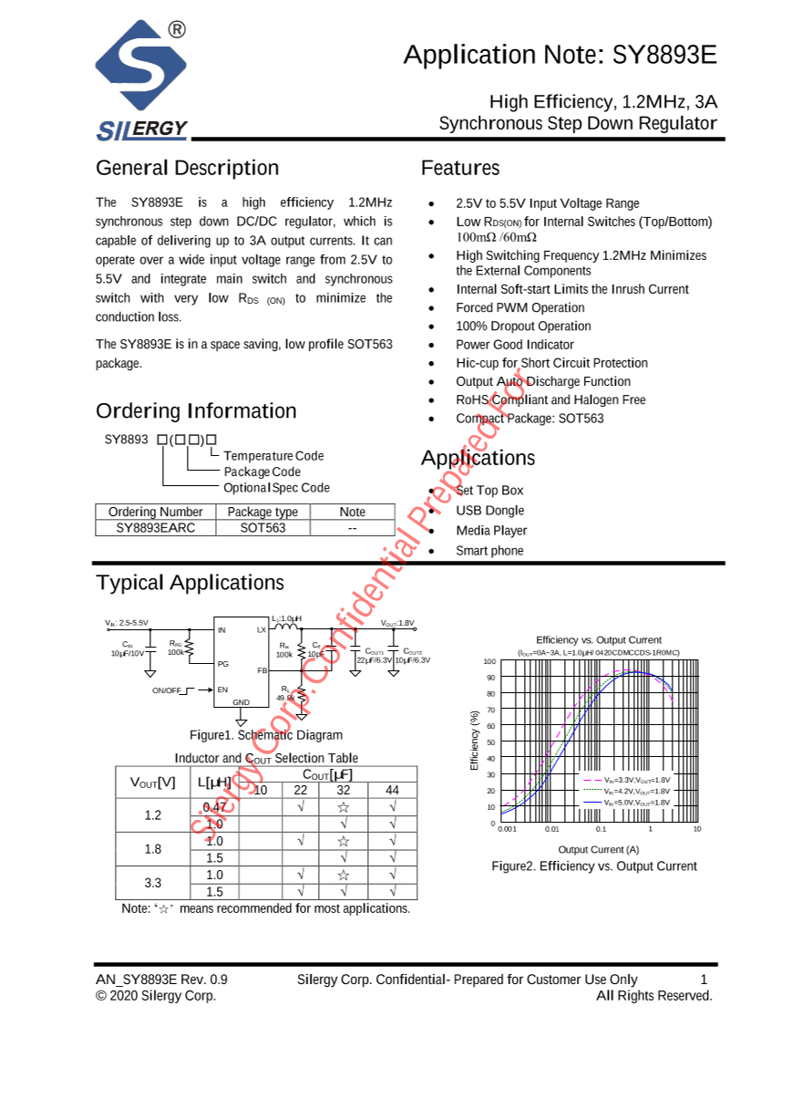 SY8893EARC_（silergy(矽力杰)）SY8893EARC中文资料_价格_PDF手册-立创电子商城