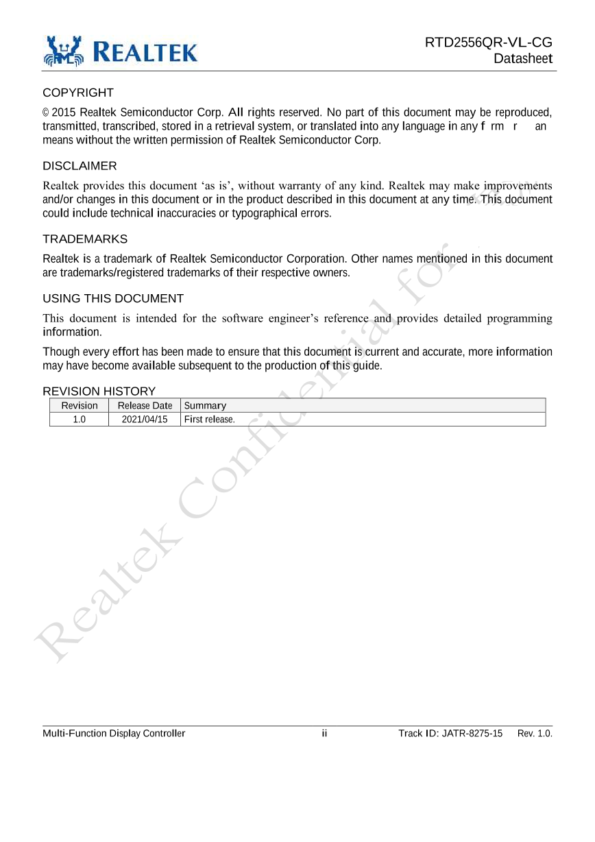 RTD2556QR-VL-CG_（REALTEK(瑞昱)）RTD2556QR-VL-CG中文资料_价格_PDF手册-立创电子商城