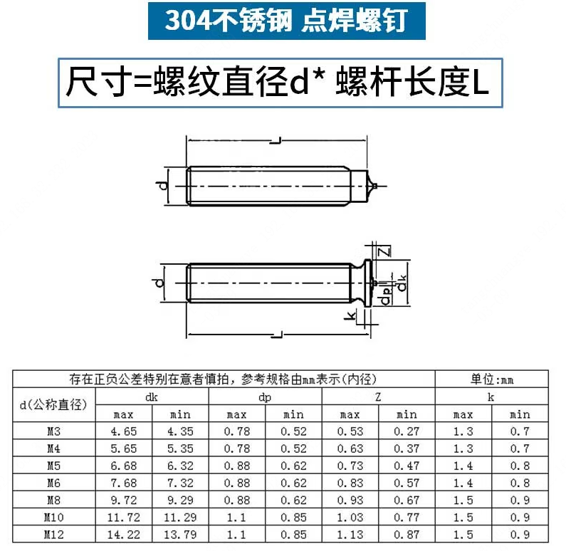 TONG(东明) 焊接螺柱 M3X25 GB902.3 304不锈钢 本色 盒装【价格 采购 图片】-立创MRO工业品