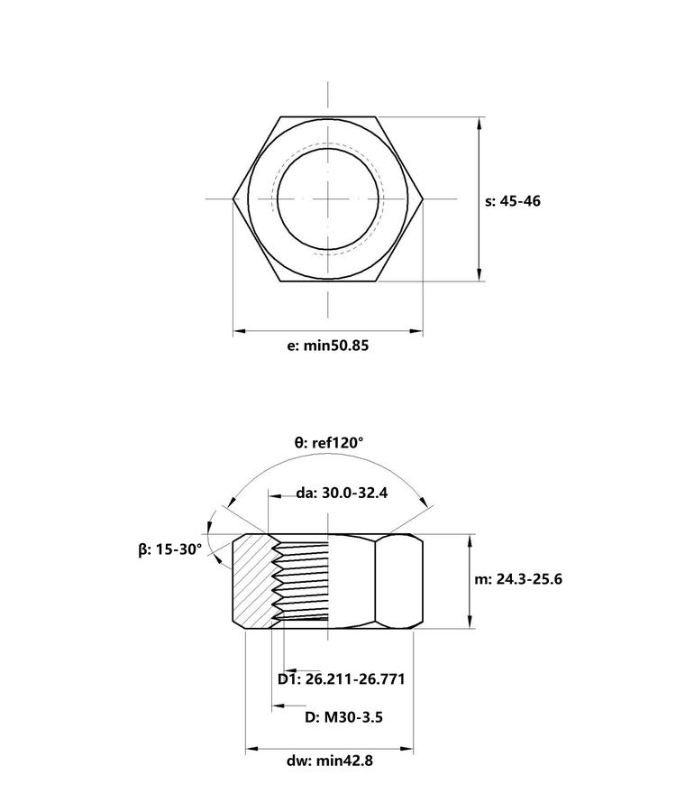 [90支/箱]GonLuo(工螺) 1型六角螺母 GB6170 35K M30【价格 采购 图片】-立创MRO工业品