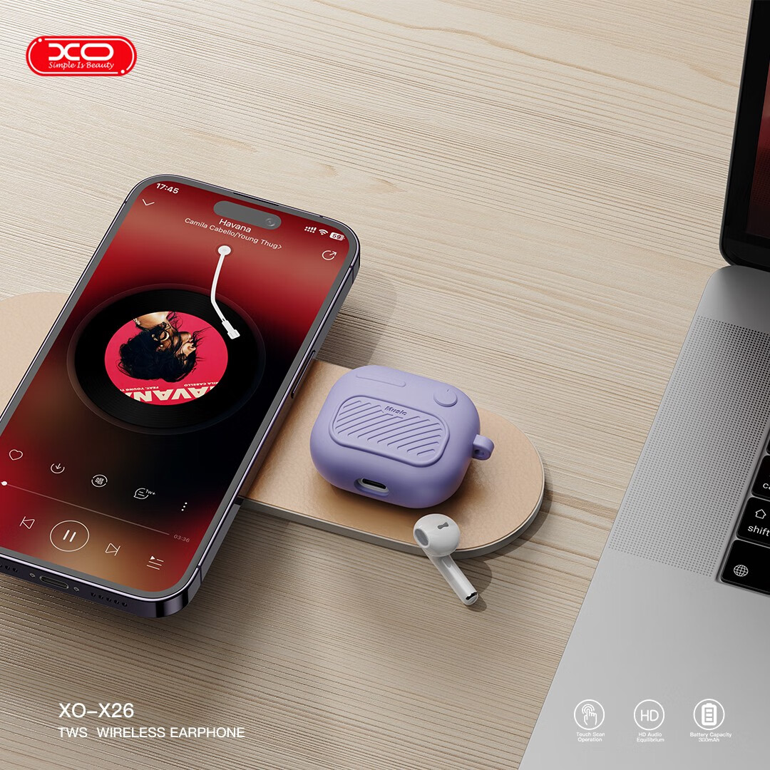 XO-X26 图形TWS蓝牙耳机紫色【价格 采购 图片】-立创MRO工业品