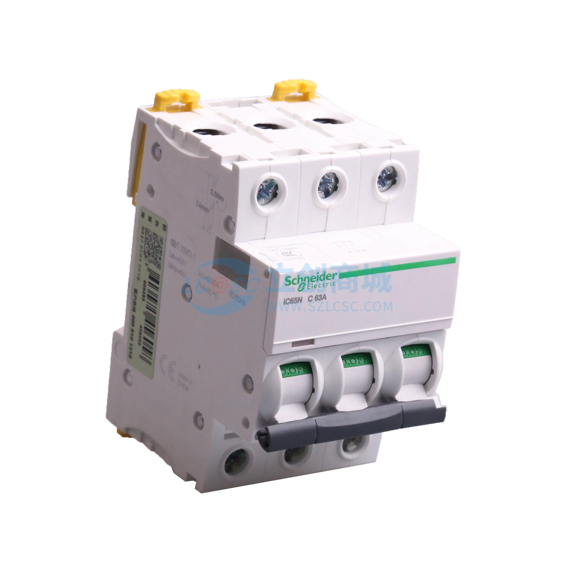 施耐德 微型断路器 IC65N 3P C曲线 63A A9F18363'【价格 采购 图片】-立创MRO工业品
