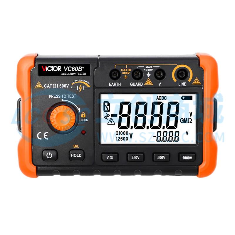 VICTOR(胜利) VC60B+ 兆欧表绝缘电阻测试仪250V/500V/1000V数字摇表 VC60B+【价格 采购 图片】-立创MRO工业品